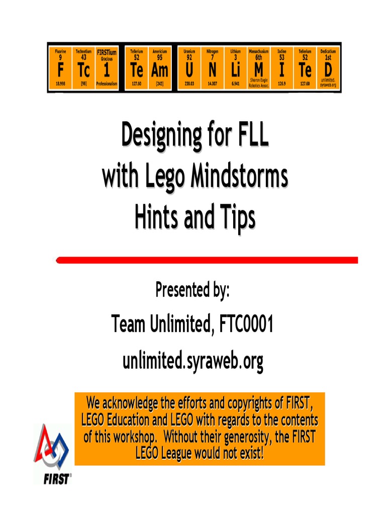 06 - Designing For FLL With LEGO - Hints and Tips | PDF | Gear ...