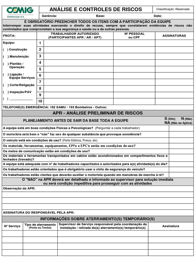 Análise de Riscos Cemig | PDF | Natureza