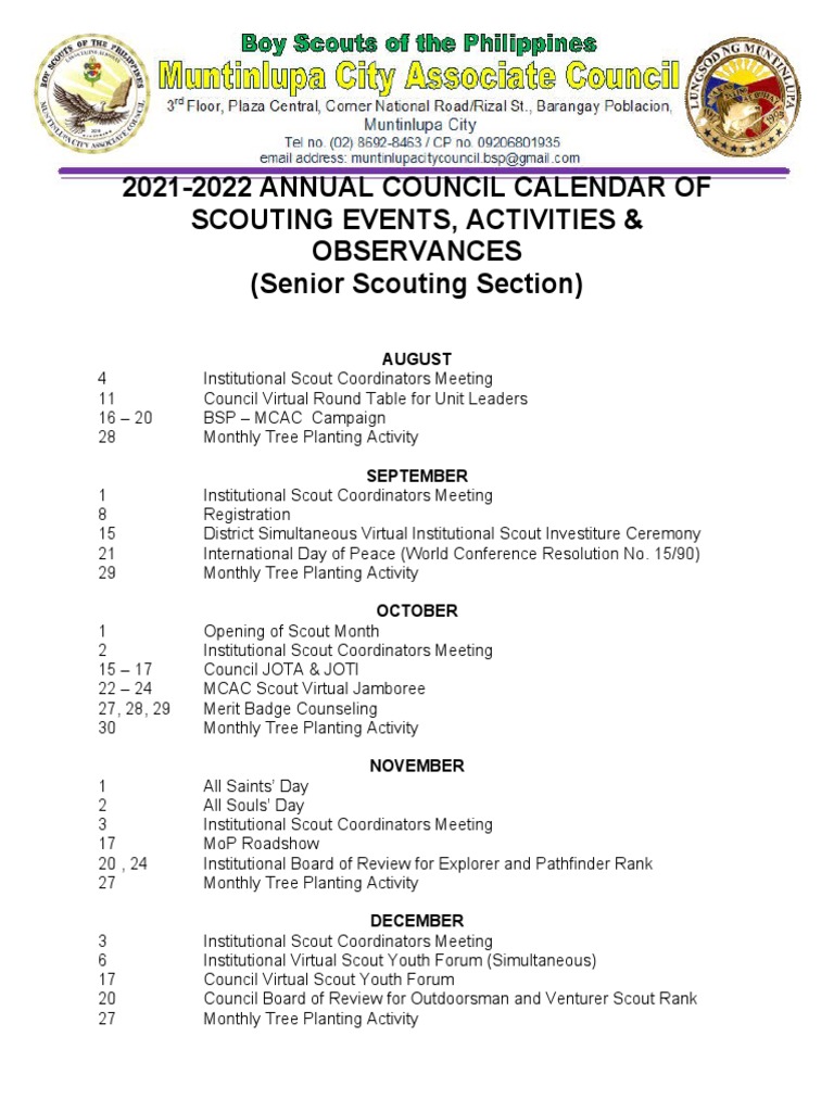 Annual Plan - Senior Scouts | PDF | Scouting | Boy Scouts Of America