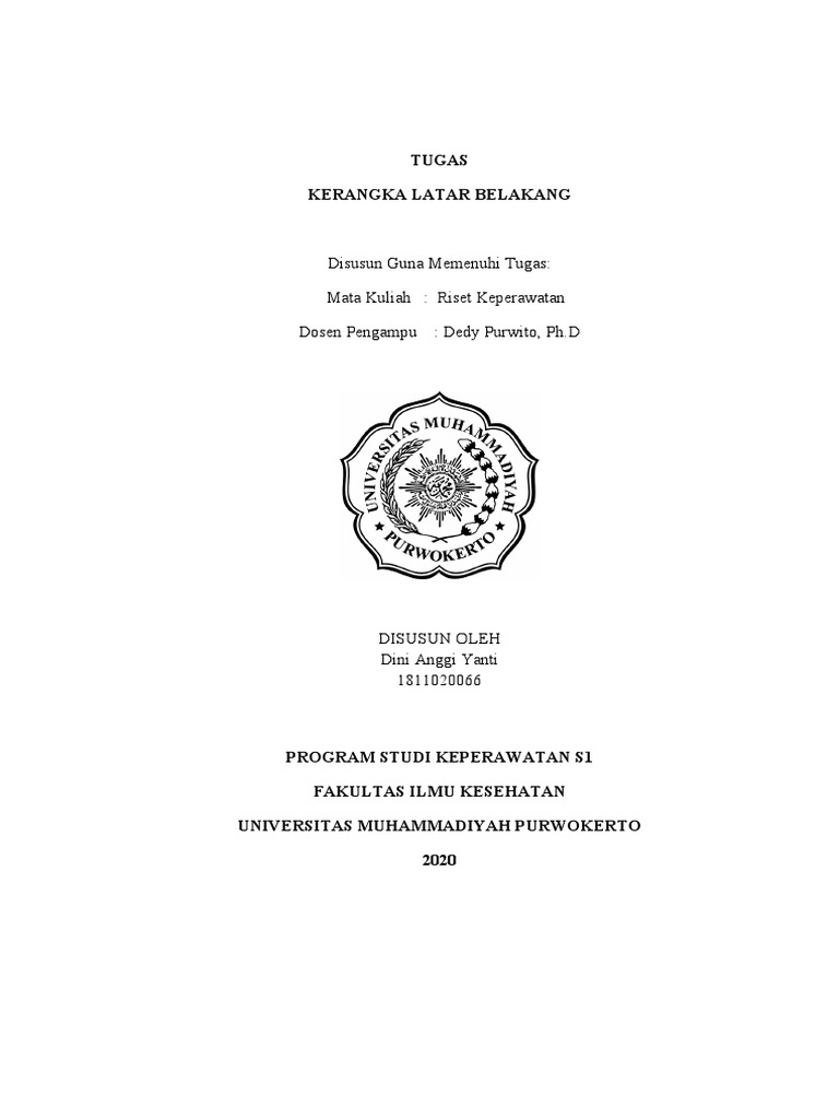 Dini Anggi Yanti - 1811020066 - 5A - Kerangka Latar Belakang | PDF Dini Anggi Yanti - 1811020066 - 5A - Kerangka Latar Belakang | PDF