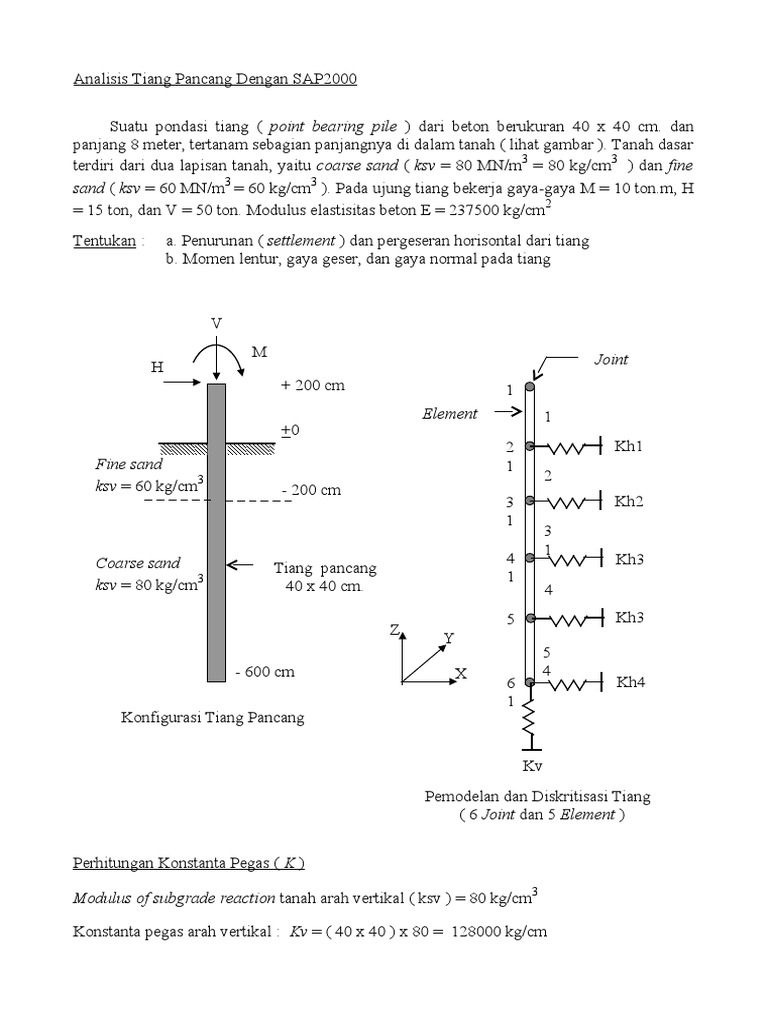 Analisis Pondasi Tiang Pancang Kayu | PDF