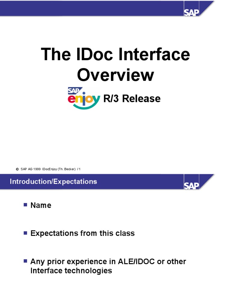 The Idoc Interface: R/3 Release | PDF | Electronic Data Interchange | Information Technology