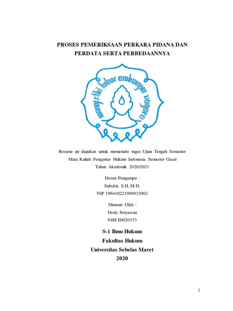 Resume Proses Pemeriksaan Perkara Pidana Dan Perdata Serta Perbedaannya ...