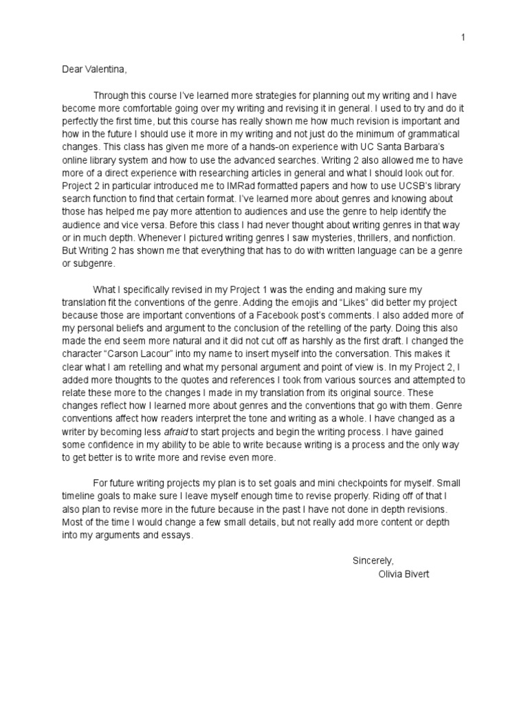 Reflection Letter | PDF | Genre | Communication