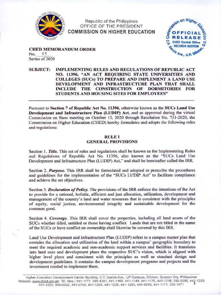 LUDIP RA 11396 CMO NO 11s2020 | PDF | Infrastructure | Environmental ...