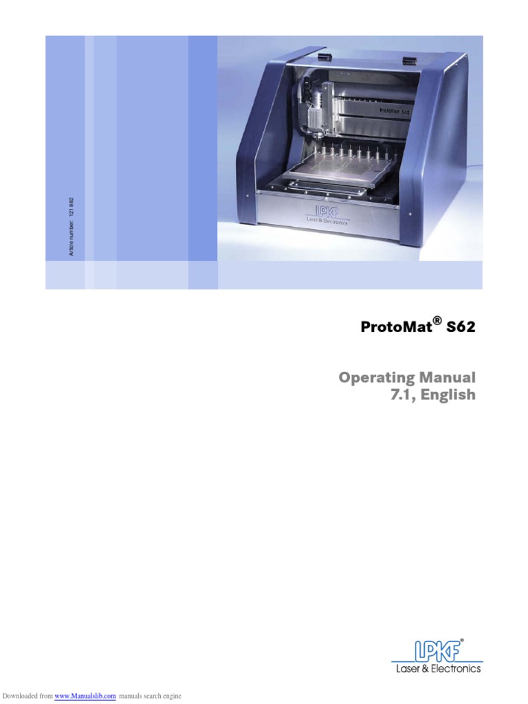 Protomat Operating Manual - s62 | PDF | Drilling | Brand