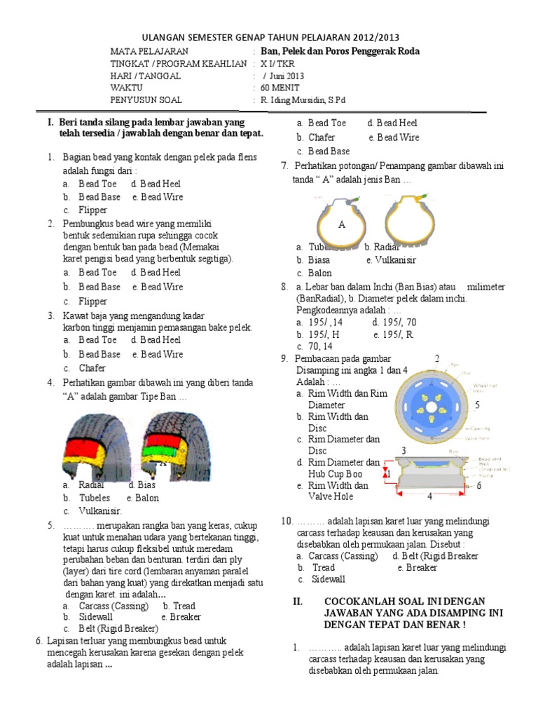 Soal Pel Ban Dan Pelek 1 | PDF