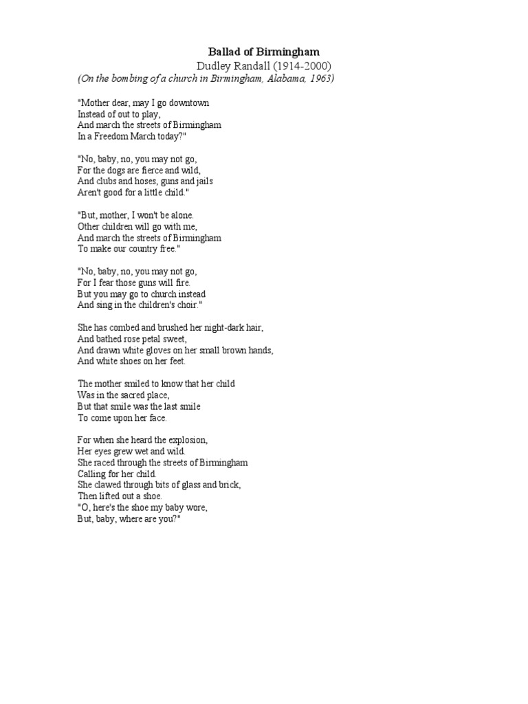 Ballad of Birmingham | PDF