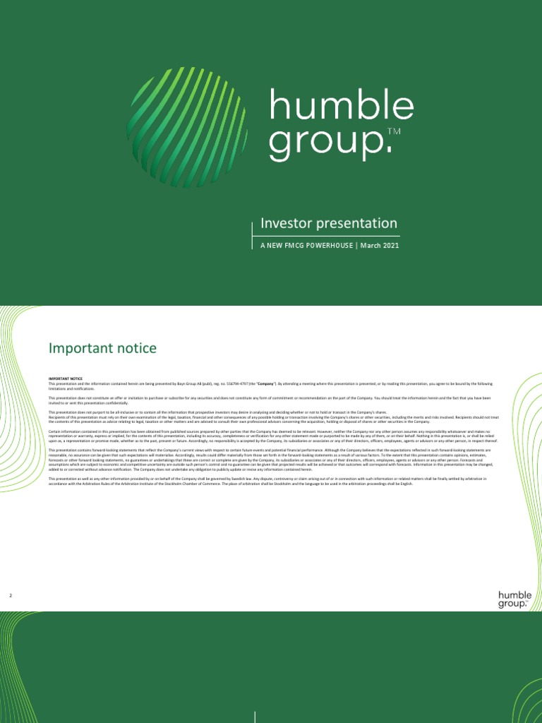 Humble Group Investor Presentation 26 March 2021 | PDF | Oral Hygiene ...