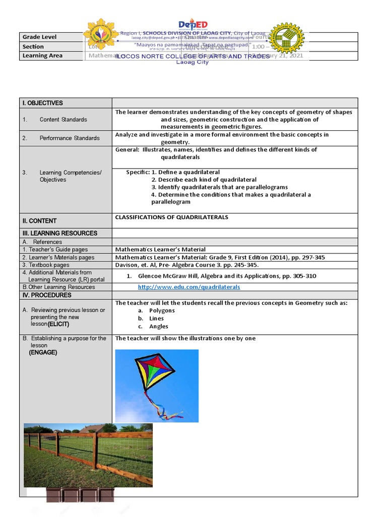 Lesson Plan Geometry 7es | Download Free PDF | Rectangle | Euclidean ...
