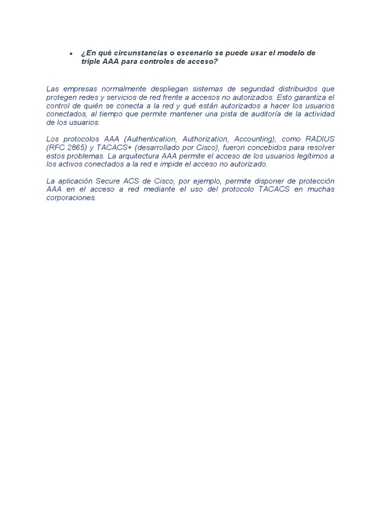En Qué Circunstancias o Escenario Se Puede Usar El Modelo de Triple AAA ...