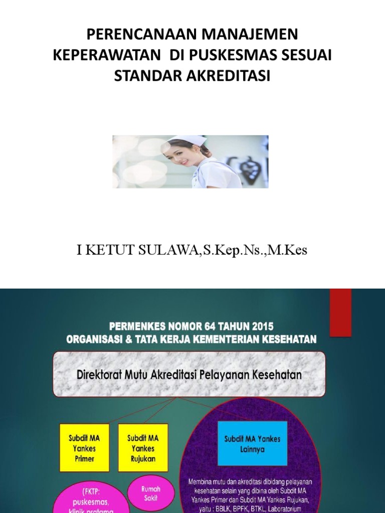 Perencanaan Manajemen Keperawatan Di Puskesmas Sesuai Standar Akreditasi | PDF