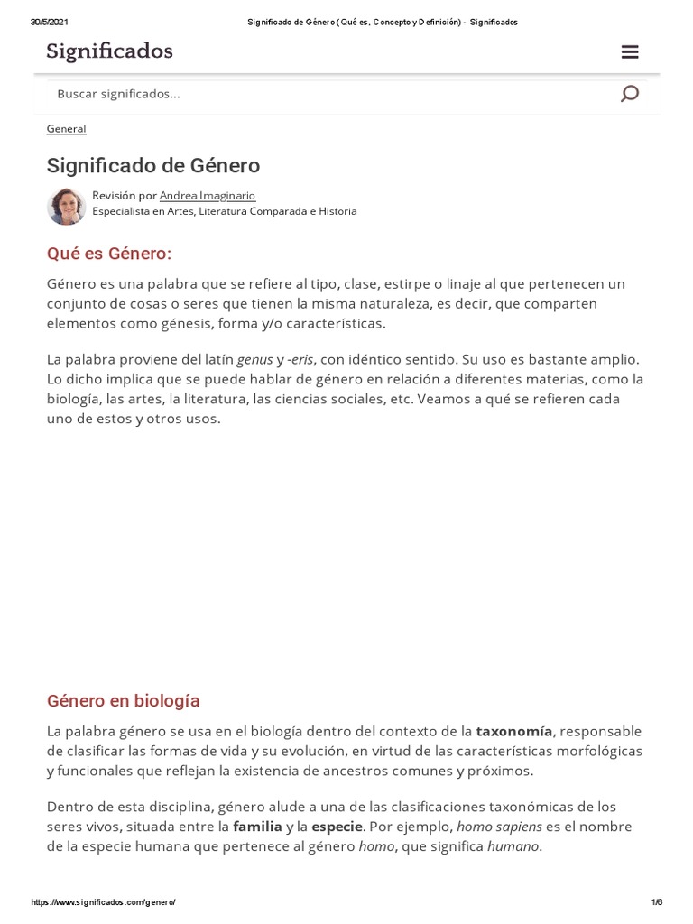Significado de Género (Qué Es, Concepto y Definición) - Significados ...