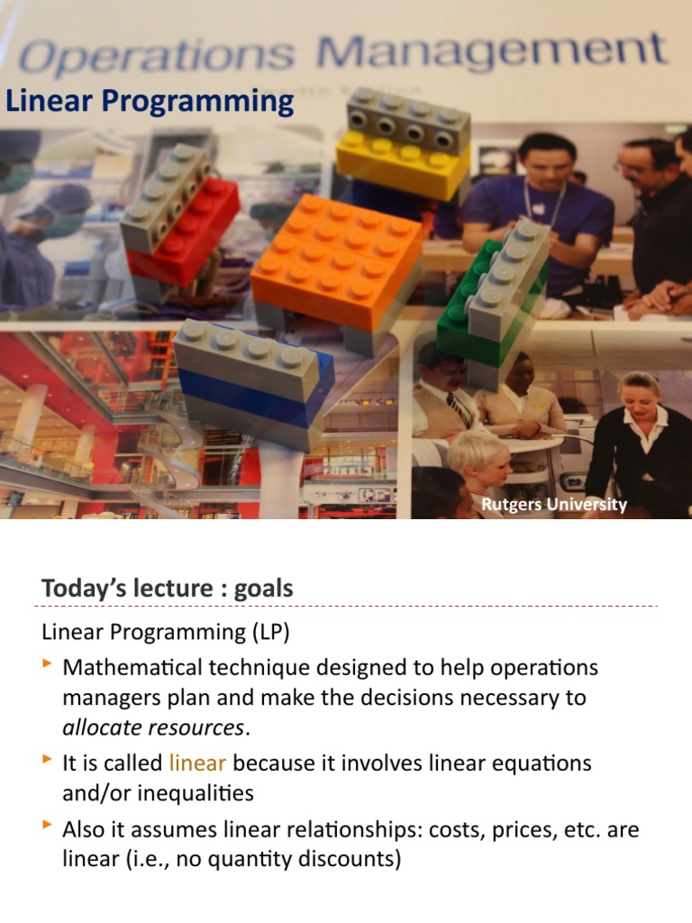 Linear Programming: Rutgers University | PDF | Linear Programming | Loss Function