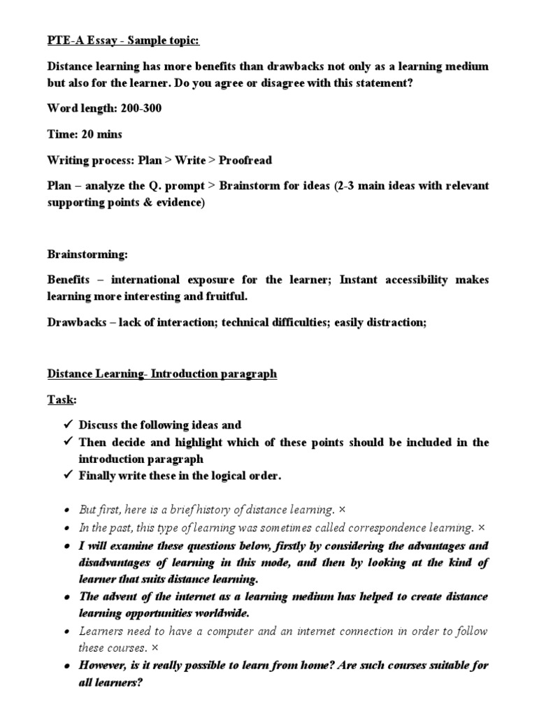 Essay Topic - Distance Learning | PDF | Distance Education | Essays