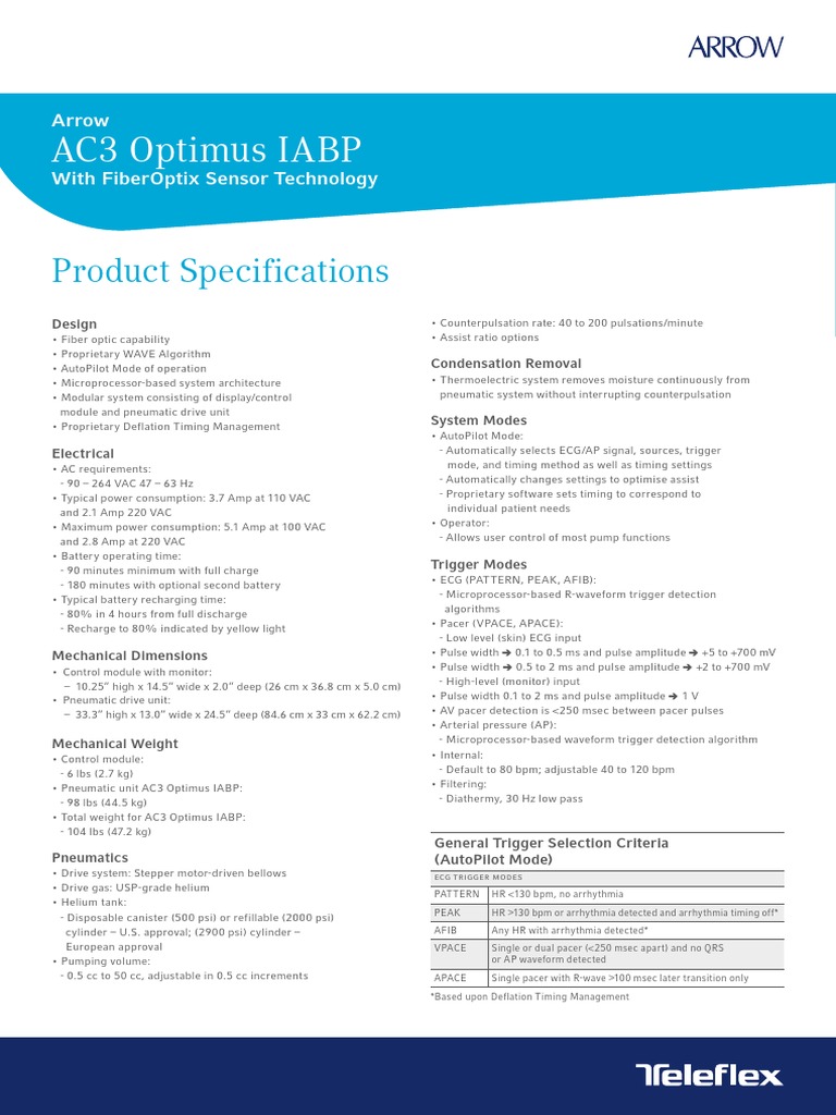 AC3 Optimus IABP: Product Specifications | Download Free PDF ...