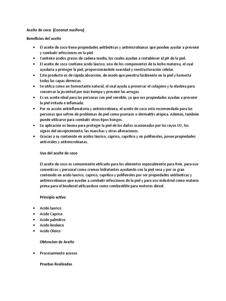 Aceite de Coco y Pata de Raton | PDF | Aceite de coco | Antimicrobiano