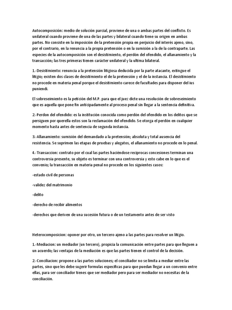 Autocomposición y Heterocomposicion | PDF | Arbitraje | Mediación