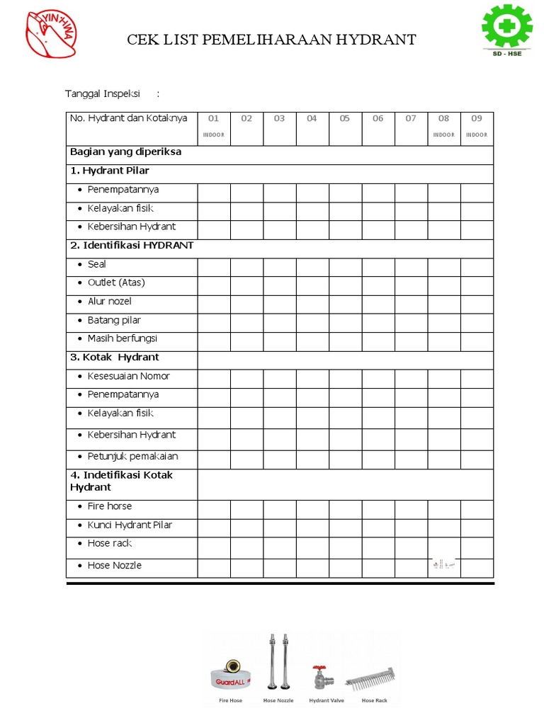 YHI-HSE-F7-003 Inspeksi Hydrant | PDF