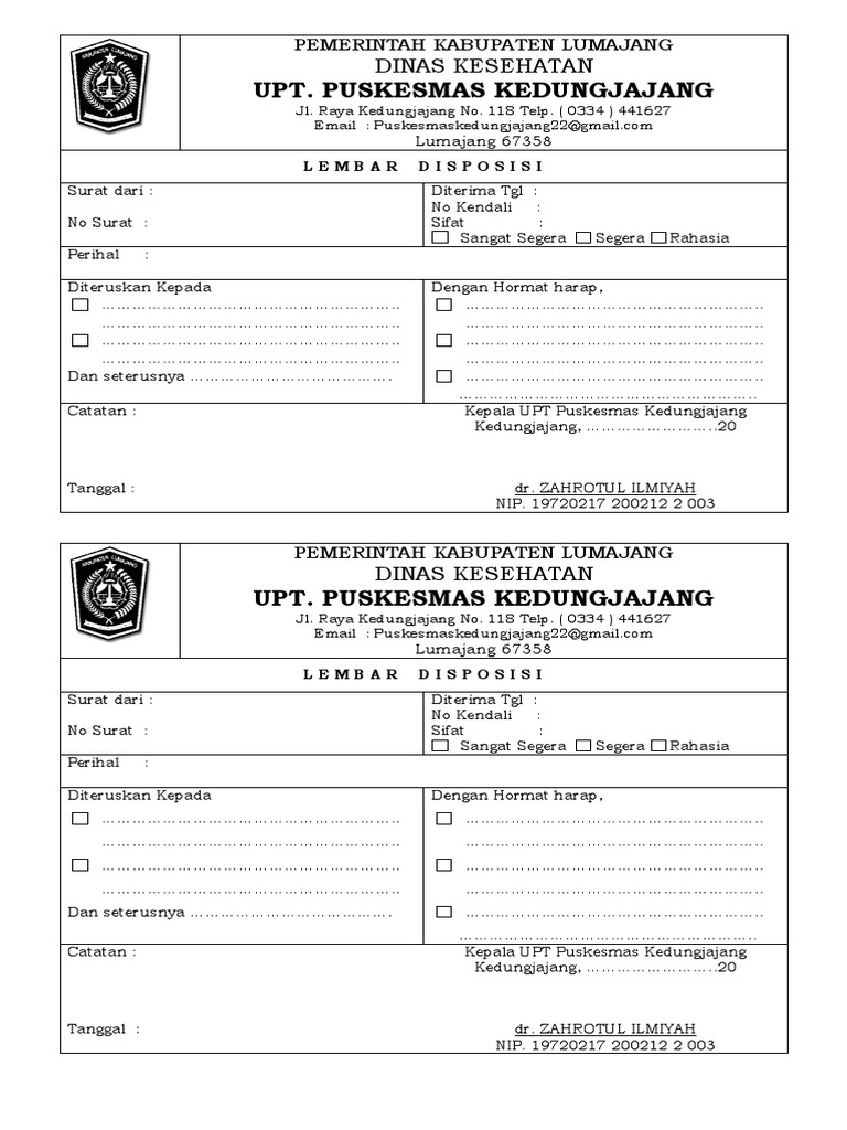 Lembar Disposisi Baru 2021 Pdf