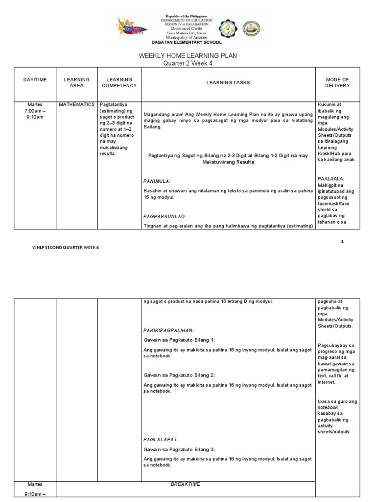 WHLP-Grade 3-Q2-W4 | PDF
