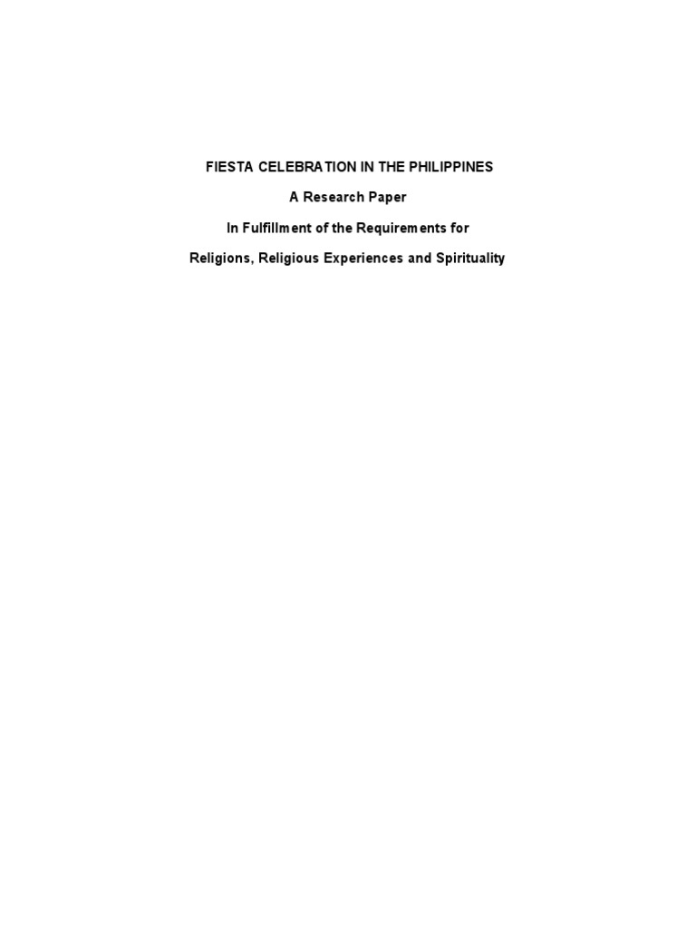 Understanding Philippine Fiesta Traditions | PDF | Festival | Philippines