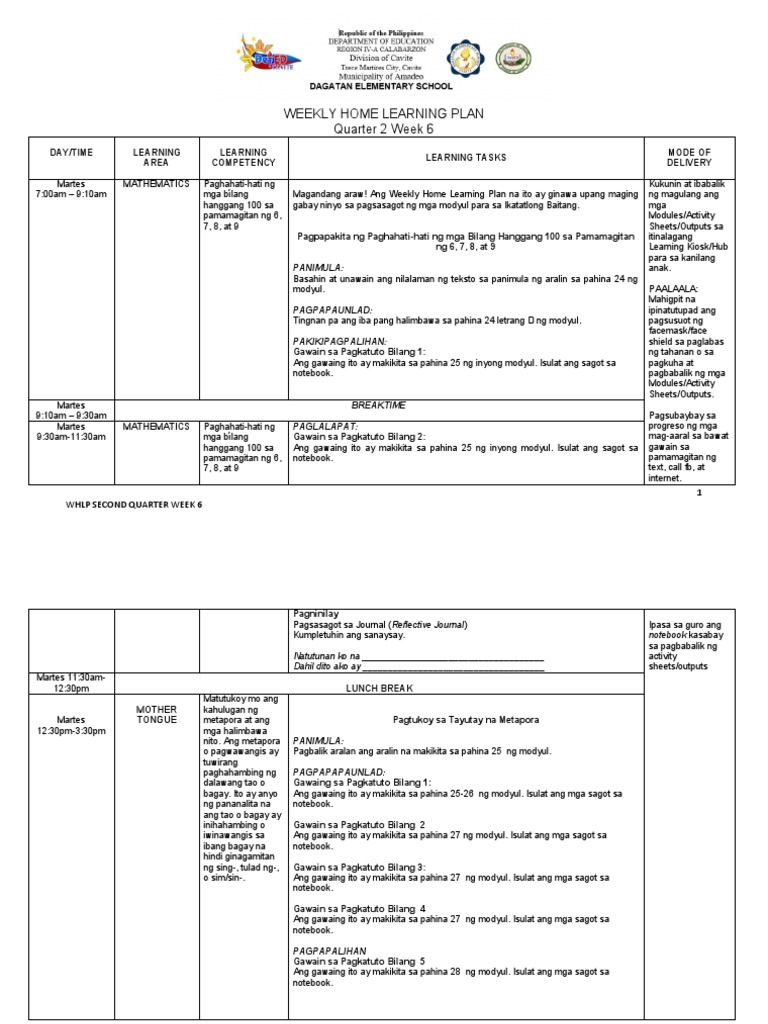 WHLP-Grade 3-Q2-W6 | PDF
