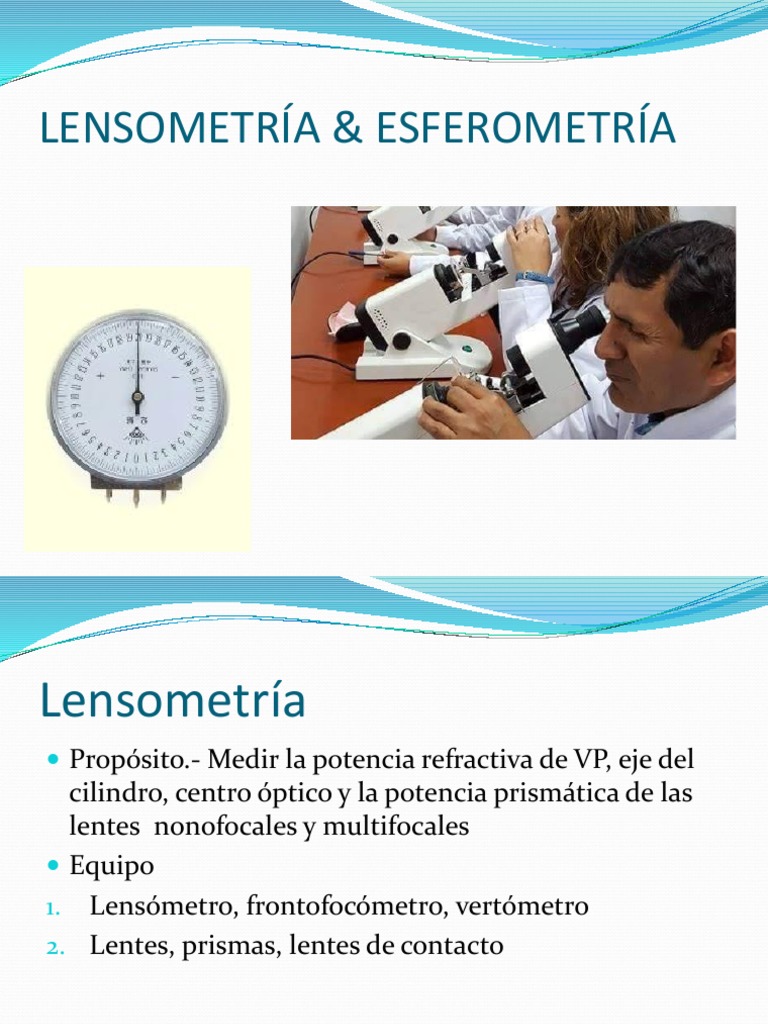 Guía de Lensometría y Medición de Lentes | PDF | Óptica | Lentes