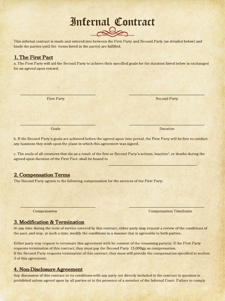 Infernal Contract VTT | PDF