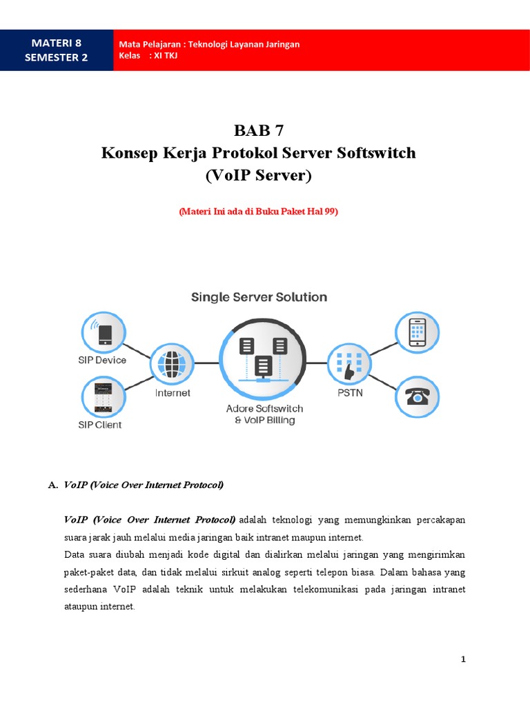 Materi 8 Konsep Kerja Protokol Server Softswitch (VoIP Server) | PDF