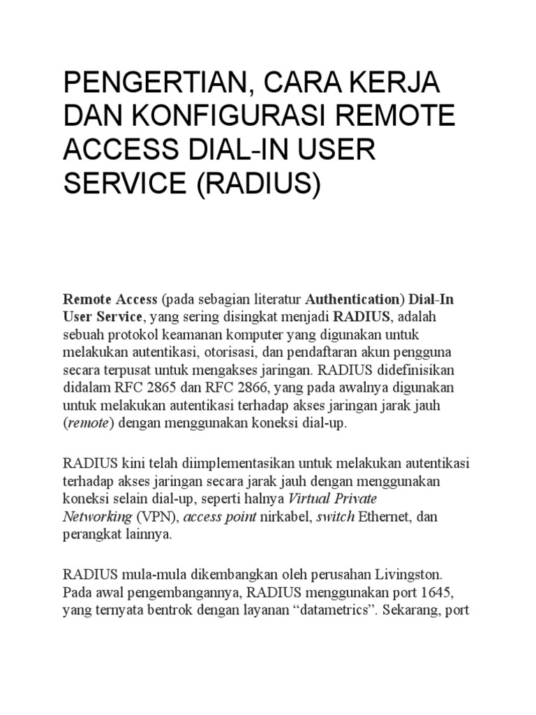Cara Kerja Remote Server | PDF