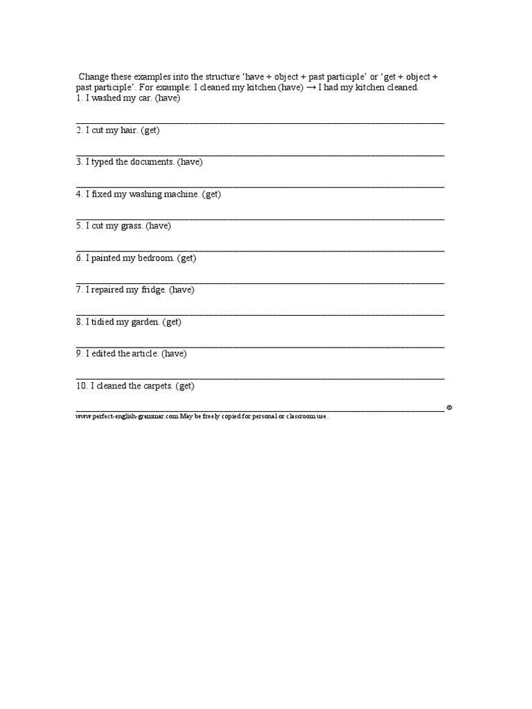 Causative Have and Get Exercises | PDF