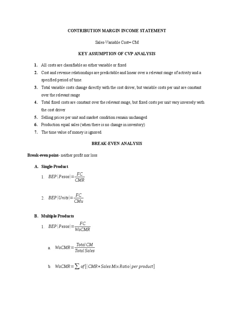 Contribution Margin Income Statement | PDF | Microeconomics | Business ...