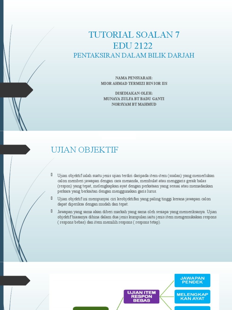 Tutorial 7 PBD EDU 2122 | PDF