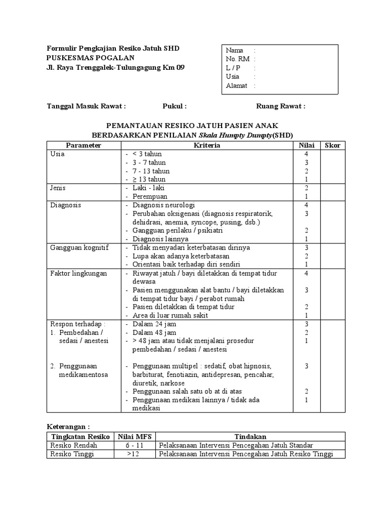 Form Humpty Dumty Pog | PDF