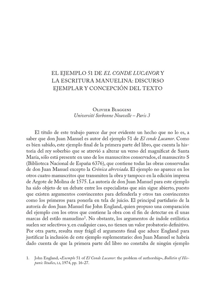 El Ejemplo 51 de El Conde Lucanor y La | PDF | Perdón | Religión y creencia