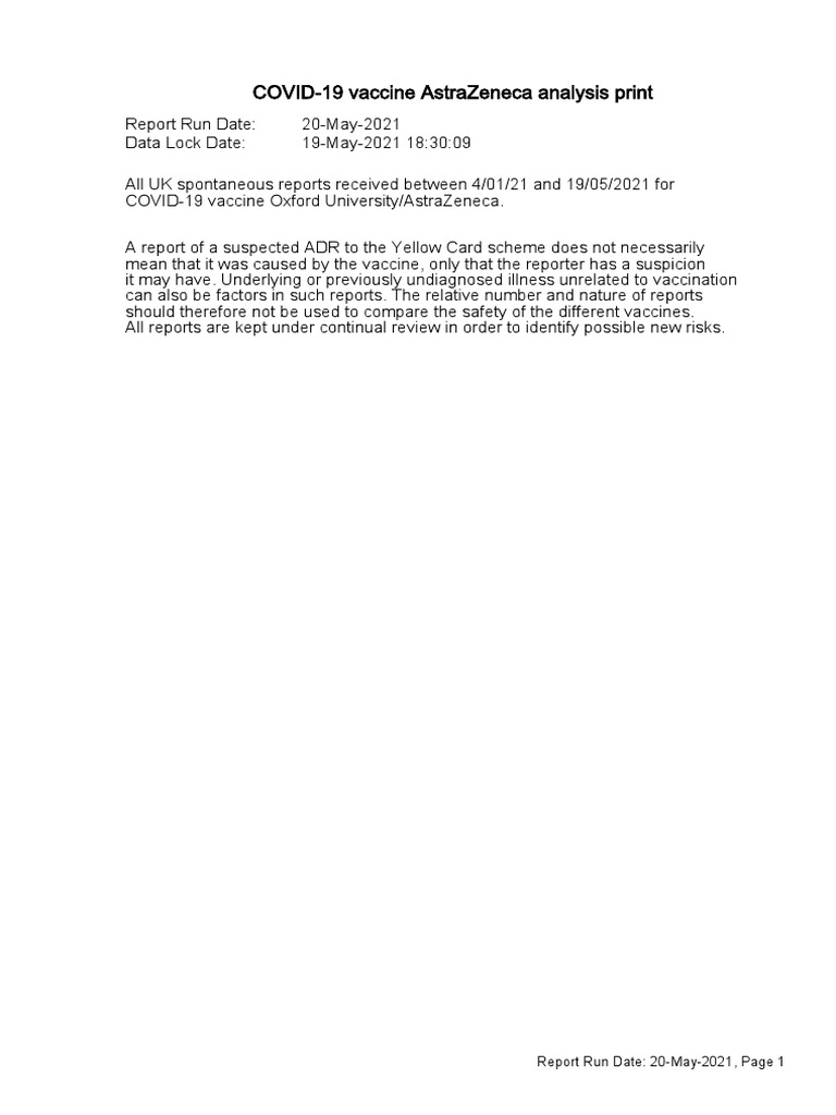 COVID-19 Vaccine AstraZeneca Analysis Print | Download Free PDF ...