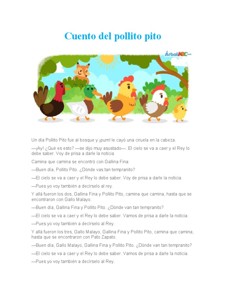 Cuento Del Pollito Pito Pdf