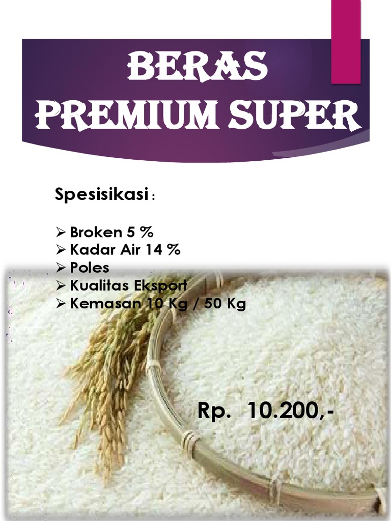 Katalog Harga Beras Premium dan Medium | PDF | Memasak, Makanan ...