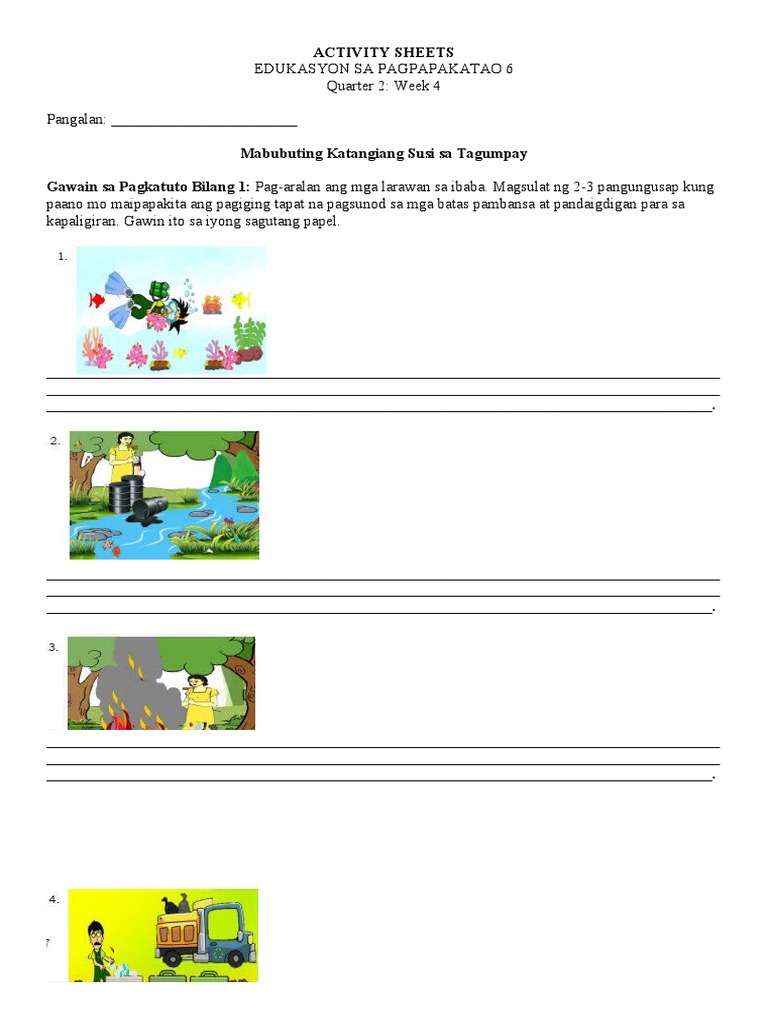ESP 6 Activity Sheet Q3 W4 | PDF