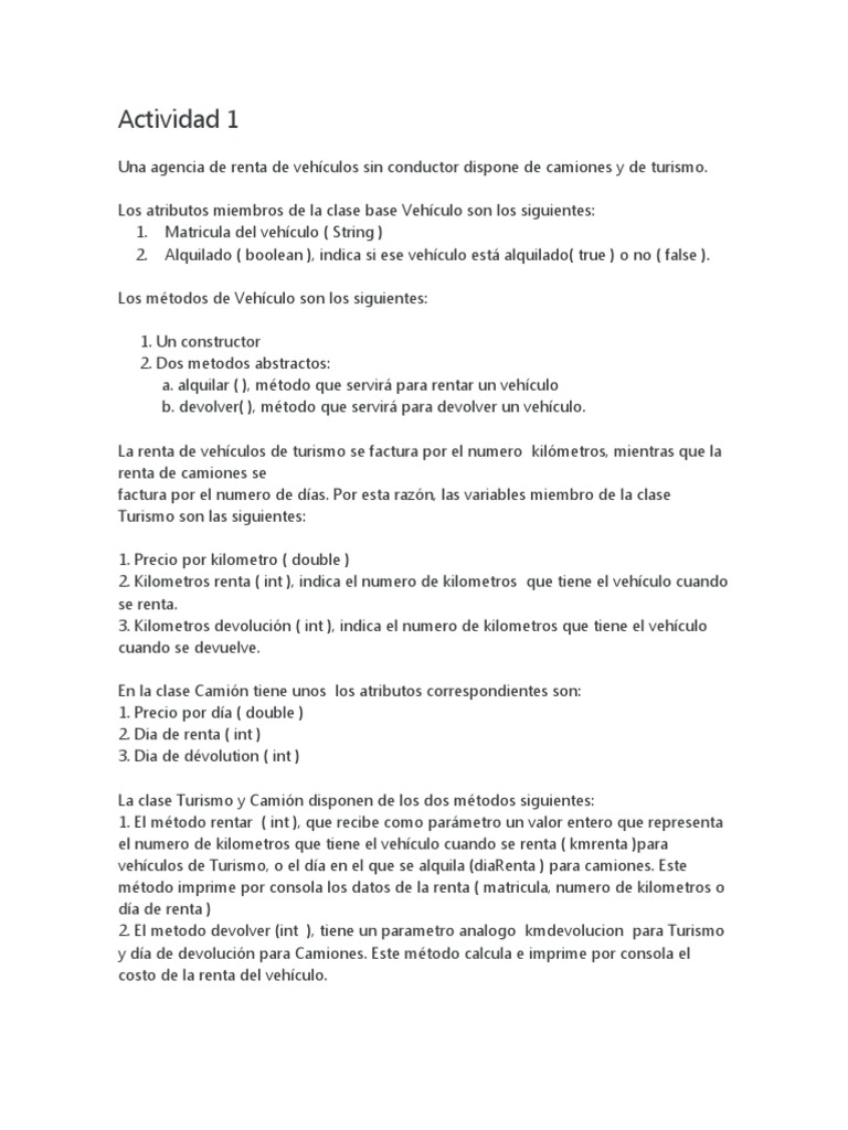 Actividad 1 Pdf Constructor Programación Orientada A Objetos