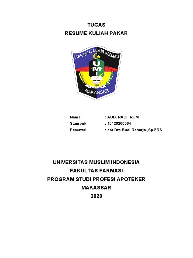 Resume Kuliah Pakar 1 | PDF