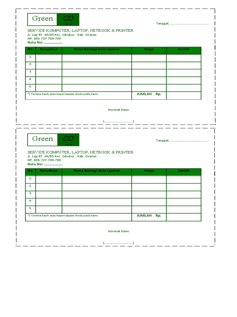 Template Nota Microsoft Word | PDF