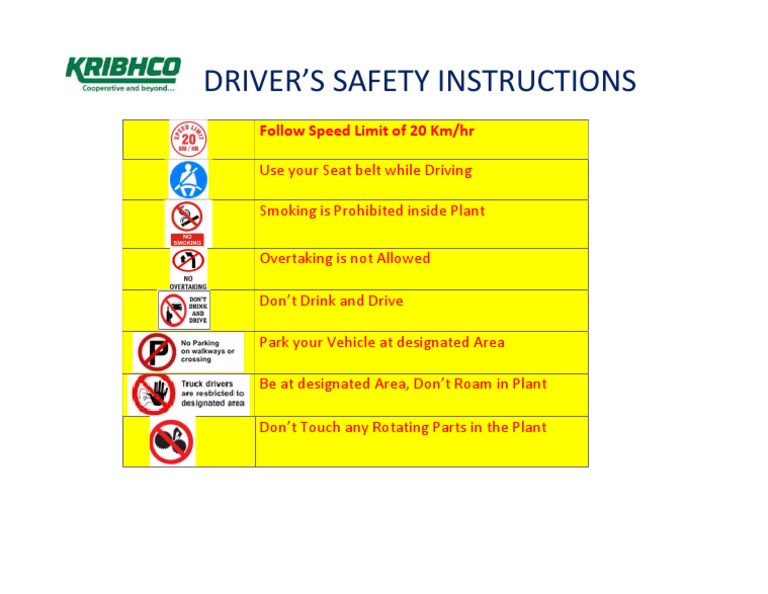 Driver's Safety Instructions | PDF