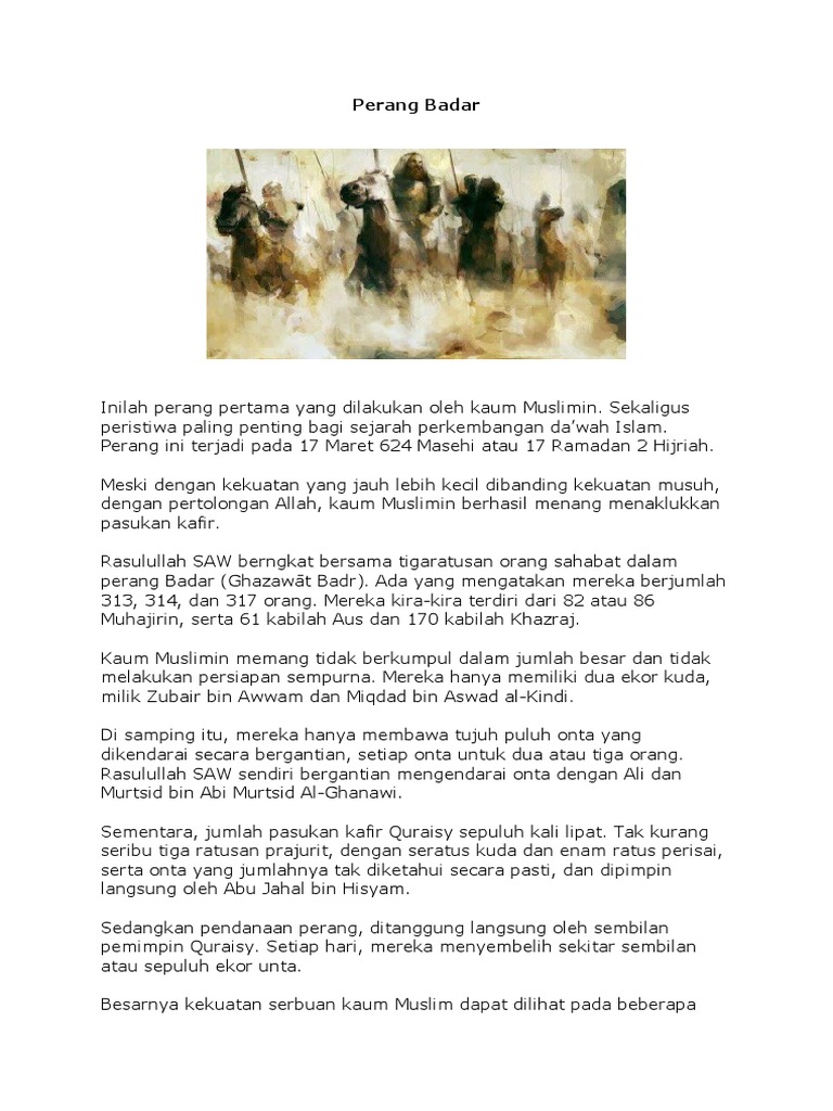 Sejarah Perang Awal dalam Islam | PDF