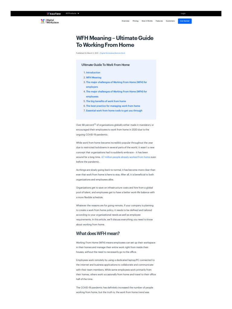 Working From Home Meaning | PDF | Telecommuting | Cloud Computing