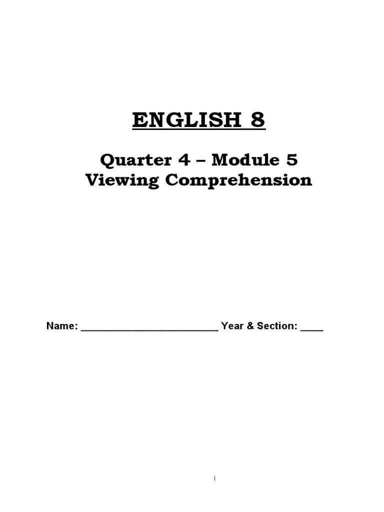 English 8: Quarter 4 - Module 5 Viewing Comprehension | PDF | London ...