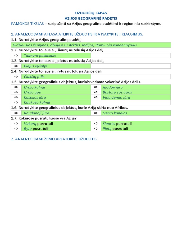 Azijos Geografine Padetis | PDF