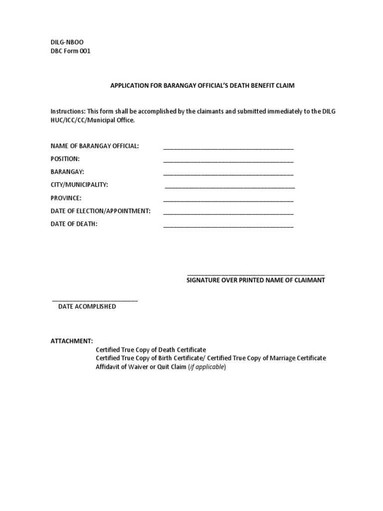 DBC Application Form | PDF