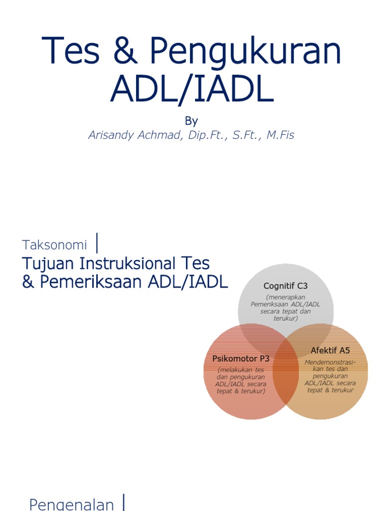 Pemeriksaan Adl-Iadl | PDF | Karier & Perkembangan